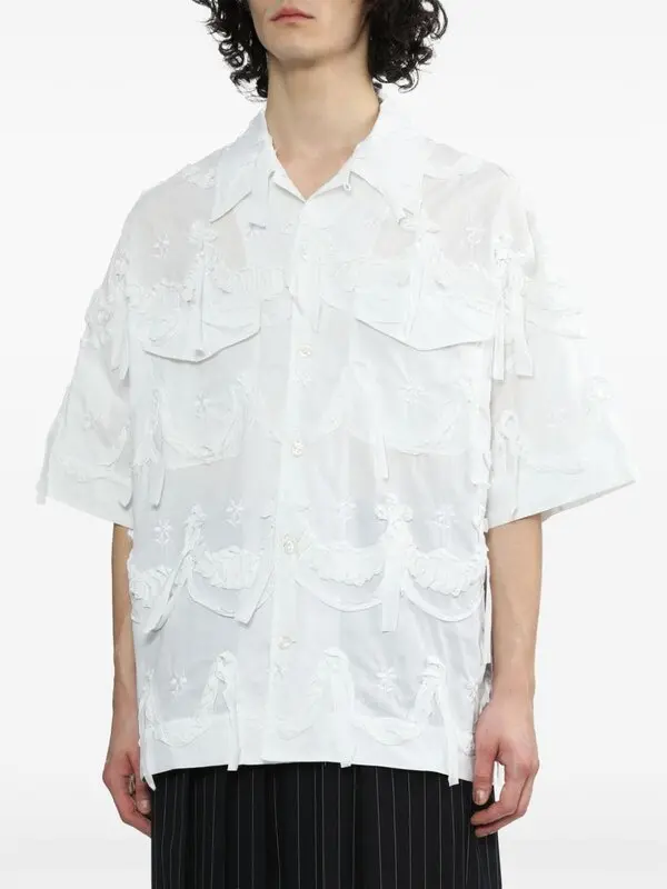 Simone Rocha Floral-embroidered Cotton Shirt