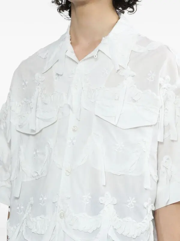 Simone Rocha Floral-embroidered Cotton Shirt