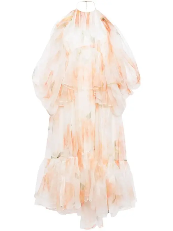 Zimmermann Natura Organza Midi Dress - Neutrals