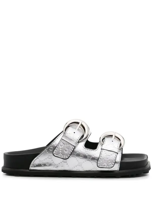 MARINE SERRE Ms Ground Laminated Slides - Silver