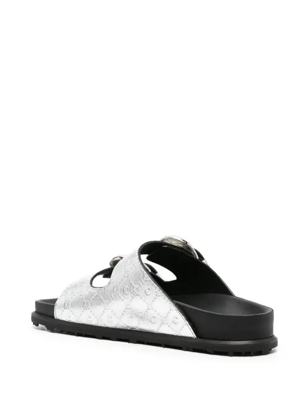 MARINE SERRE Ms Ground Laminated Slides - Silver