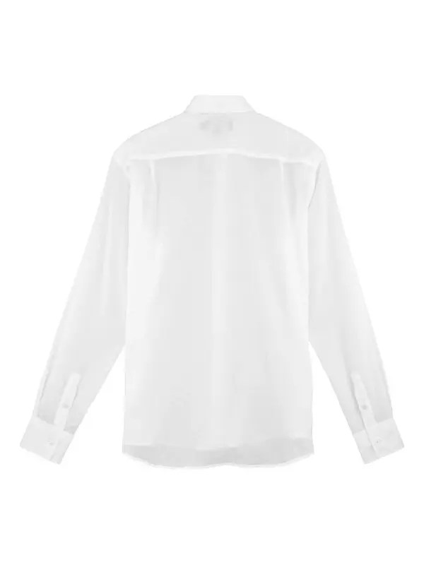 Vilebrequin Caracal Turtle-embroidered Voile Shirt - White