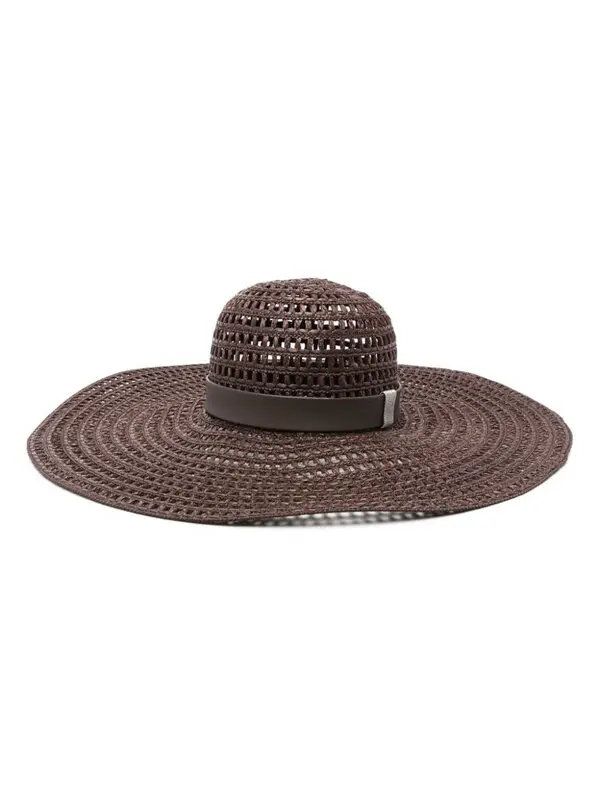 Peserico Interwoven Sun Hat - Brown