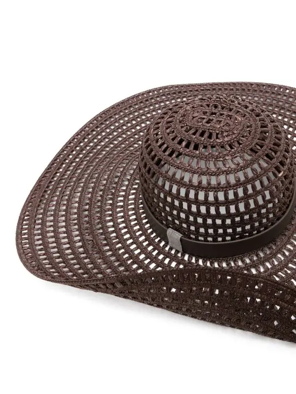 Peserico Interwoven Sun Hat - Brown