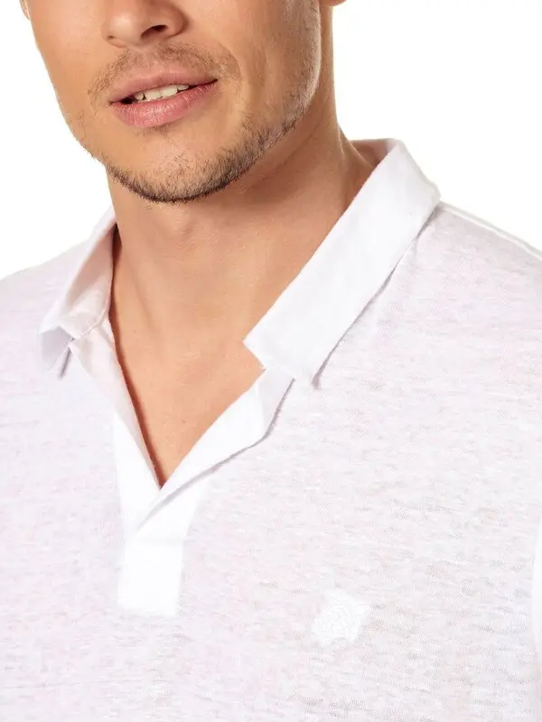 Vilebrequin Pyramid Linen Polo Shirt - White
