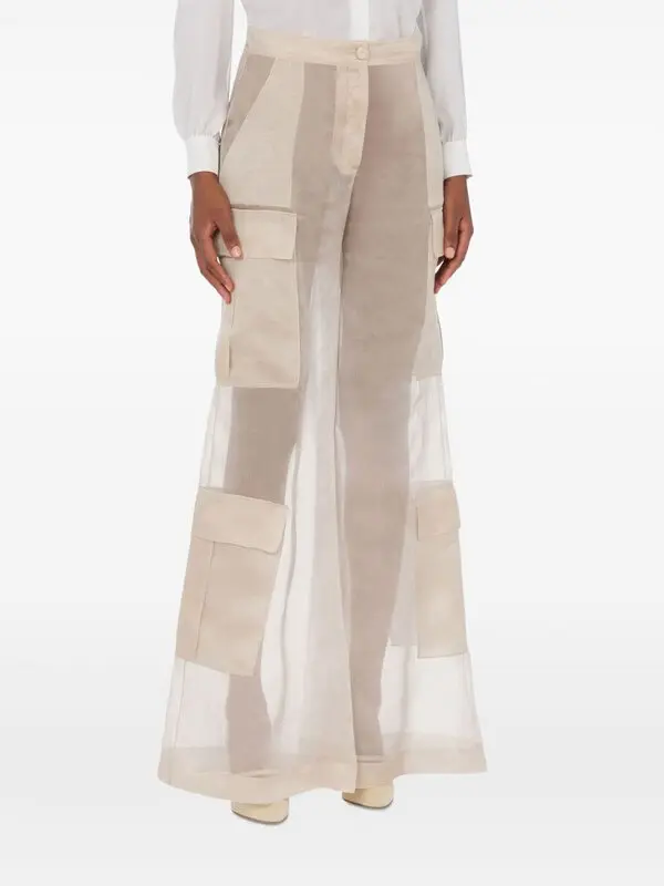 Moschino Silk Organza Wide-leg Trousers