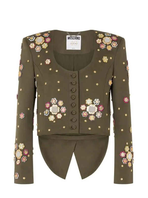 Moschino Floral-appliqué Cropped Jacket