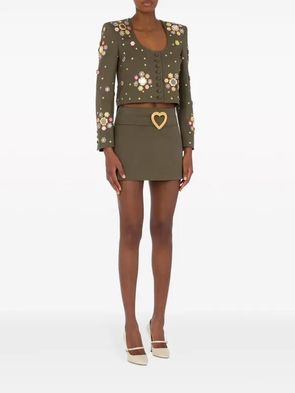 Moschino Floral-appliqué Cropped Jacket
