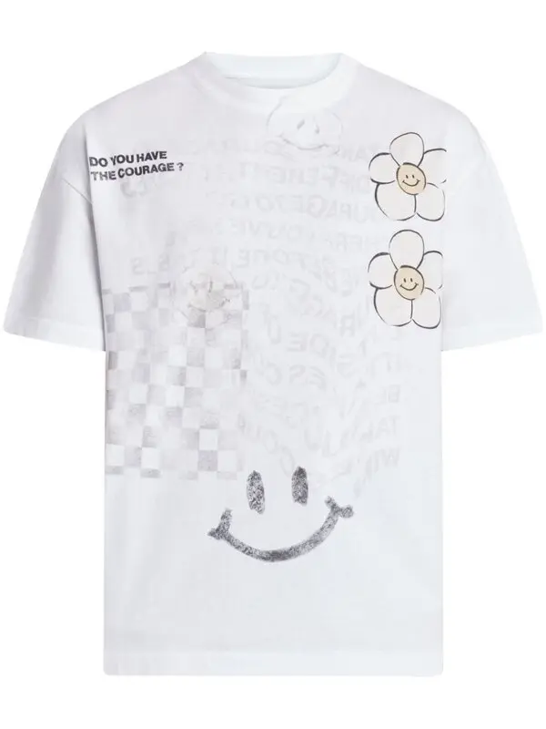 MOUTY Graphic-print Cotton T-shirt - White