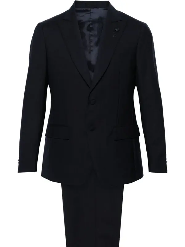 LARDINI Single-breasted Wool Suit - Blue