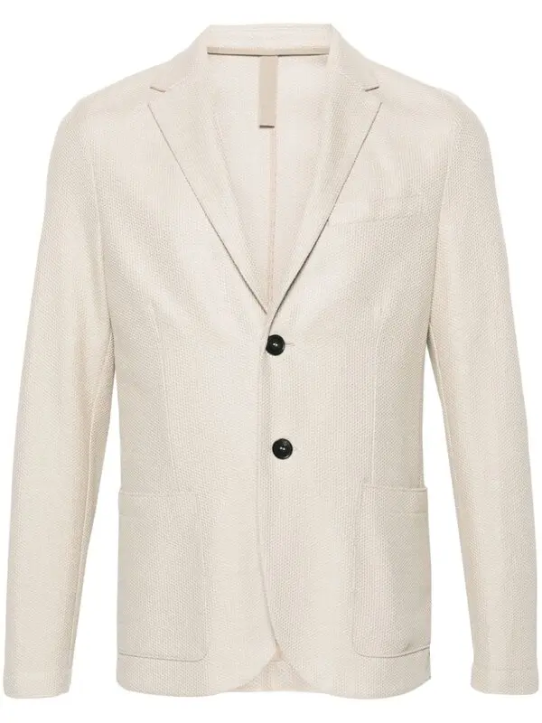 Harris Wharf London Single-breasted Linen Blend Blazer - Neutrals