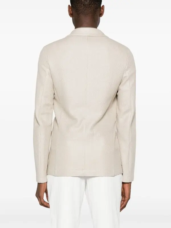 Harris Wharf London Single-breasted Linen Blend Blazer - Neutrals