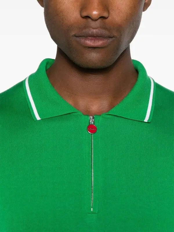 Kiton Striped-edge Cotton Polo Shirt - Green