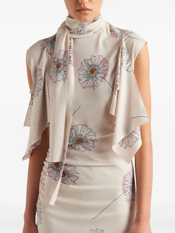 Prada Cameo Printed Midi Dress