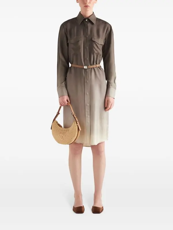 Prada Gradient Silk Shirt Dress