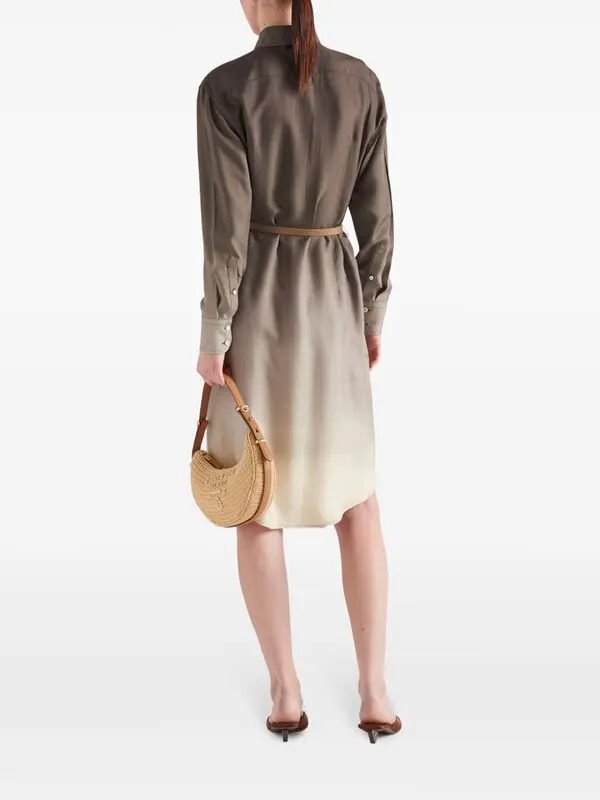 Prada Gradient Silk Shirt Dress