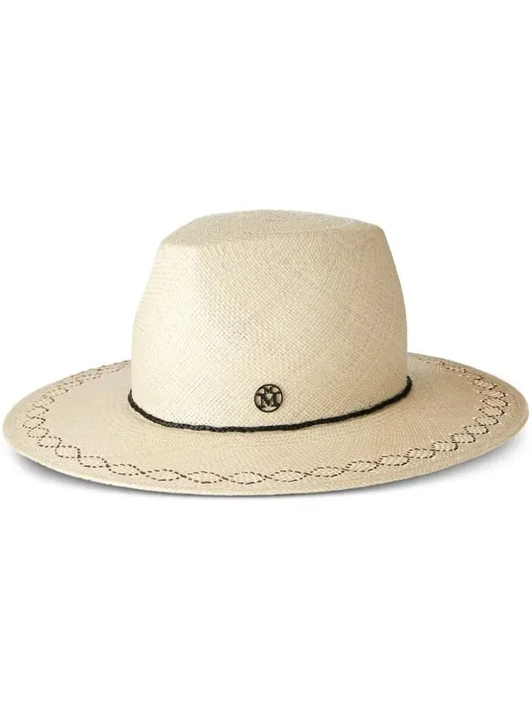 MAISON MICHEL Kyra Straw Fedora - Neutrals