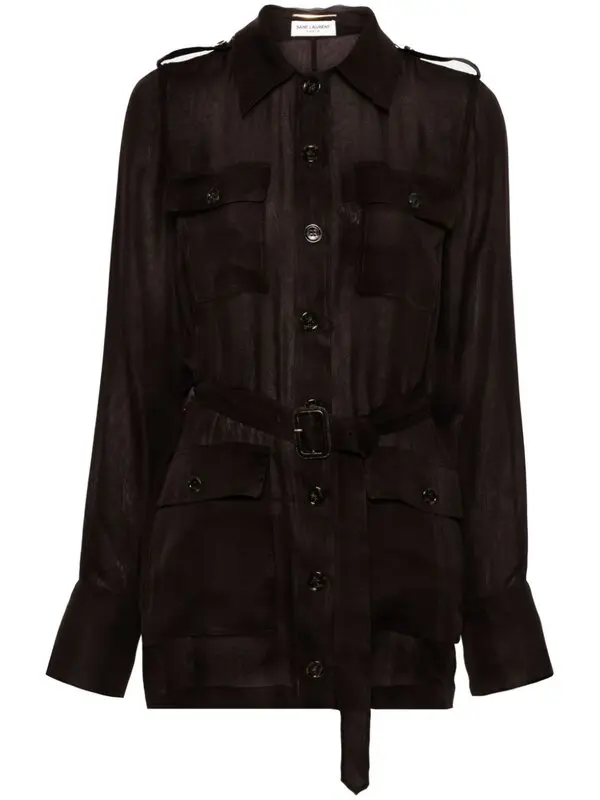 Saint Laurent Saharienne Mini Dress