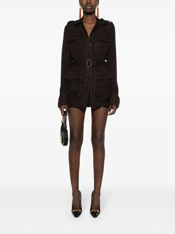 Saint Laurent Saharienne Mini Dress