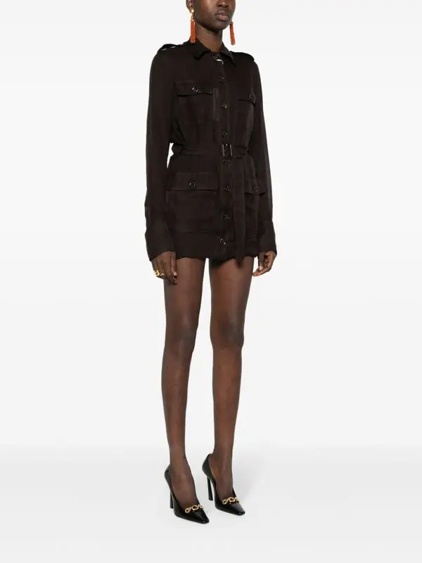 Saint Laurent Saharienne Mini Dress
