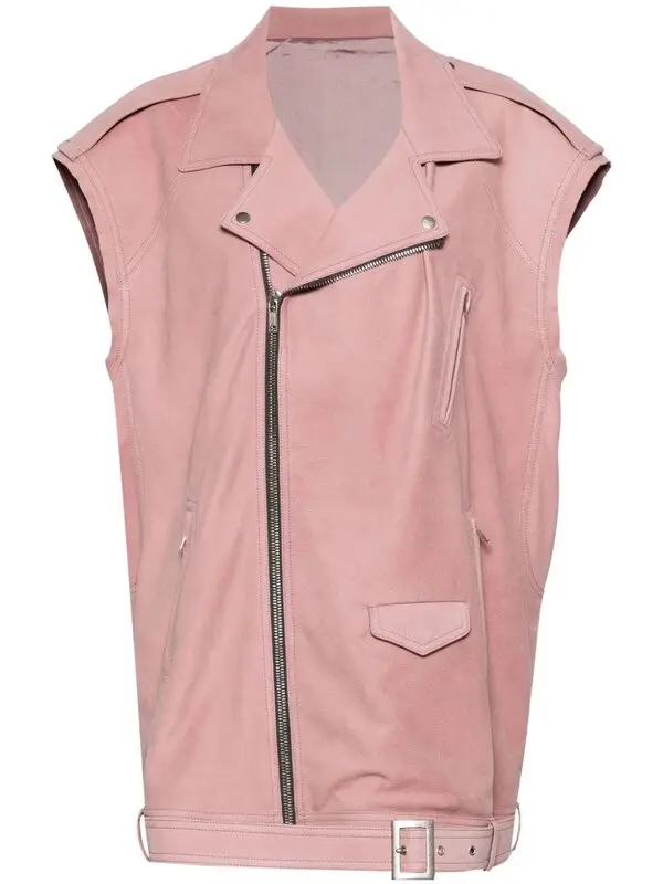 Rick Owens Biker-style Leather Waistcoat