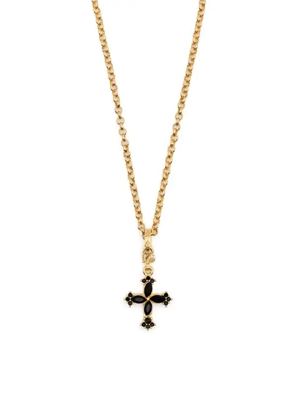 Dolce & Gabbana Cross Pendant Chain Necklace - Gold