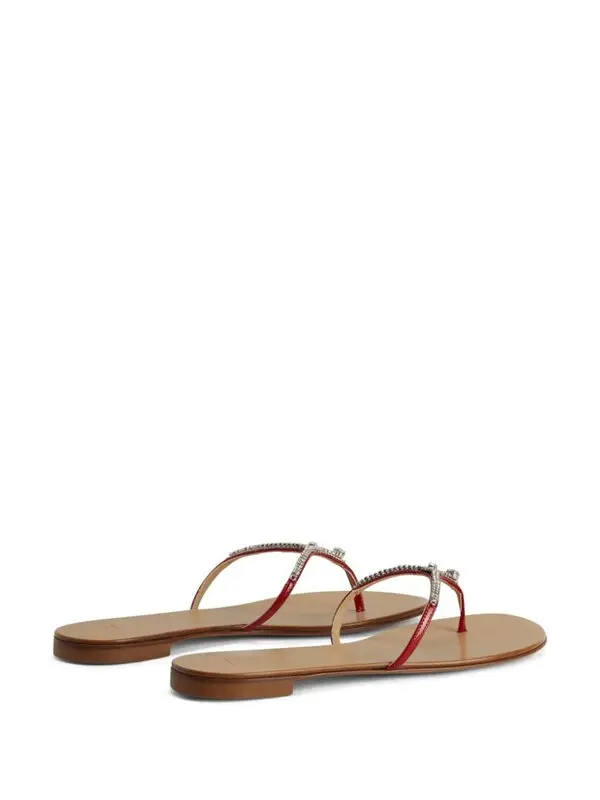 GIUSEPPE ZANOTTI Embellished Thong Sandals - Red