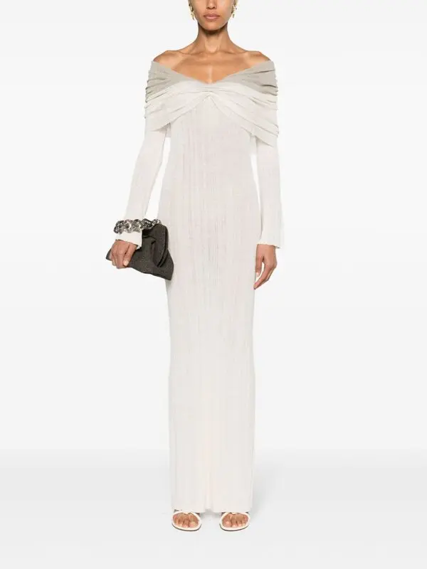 aya muse off shoulder dress Aya Muse Off-shoulder silk-blend jersey maxi dress Aya Muse