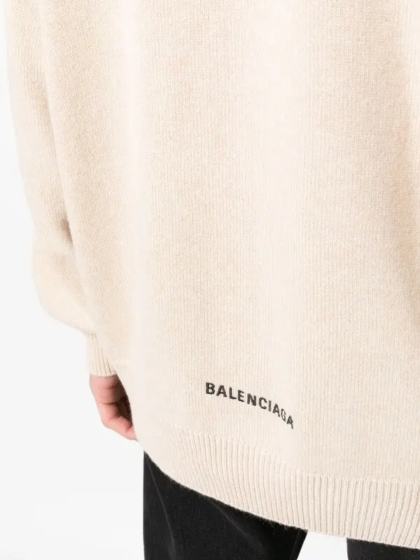 Balenciaga Logo-embroidered Cashmere Jumper