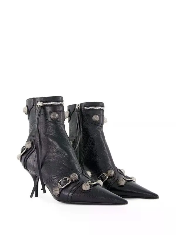 Balenciaga Cagole Buckle-detail Ankle Boots - Black