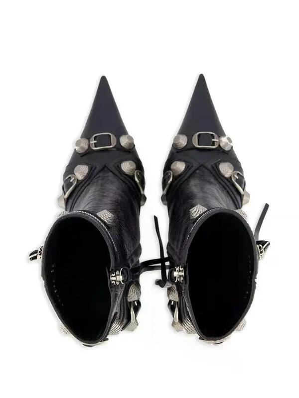 Balenciaga Cagole Buckle-detail Ankle Boots - Black