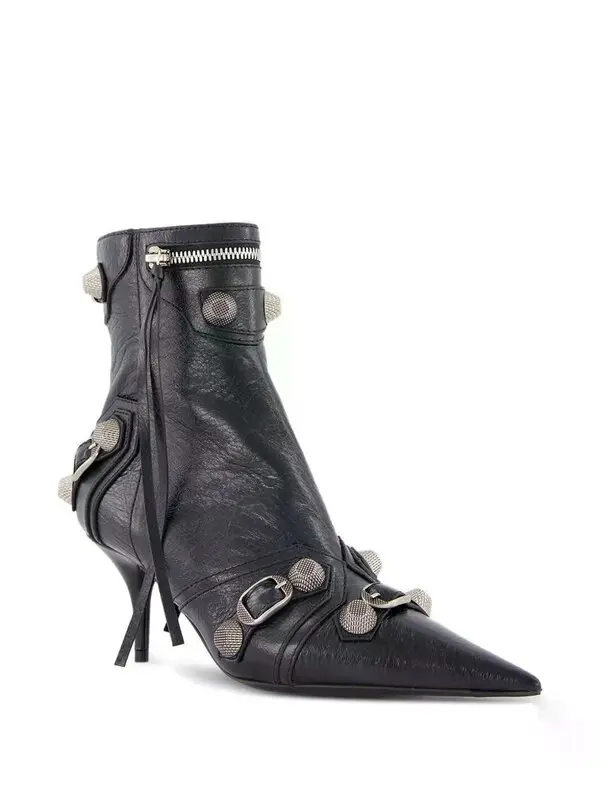 Balenciaga Cagole Buckle-detail Ankle Boots - Black