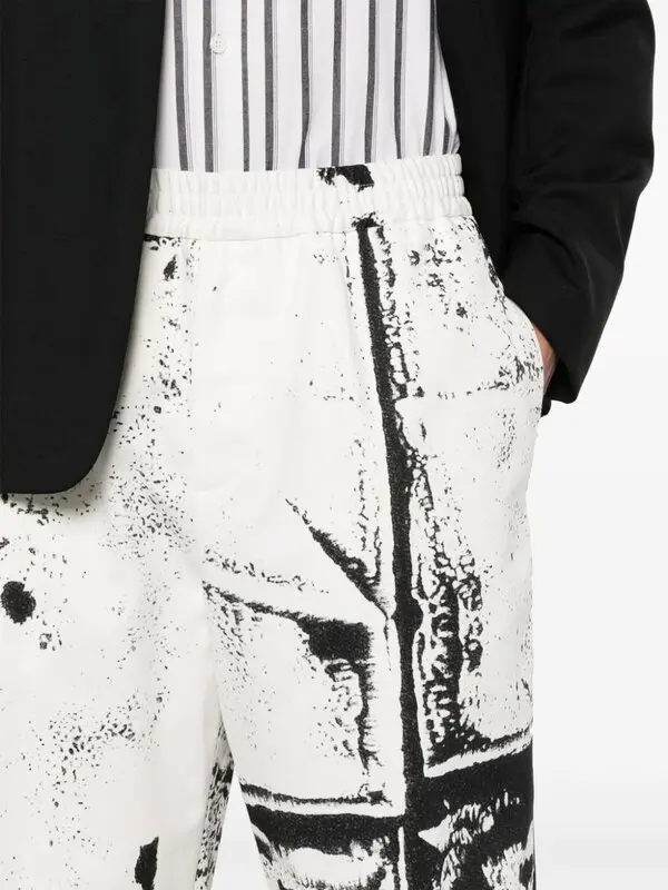 Alexander McQueen Abstract-print Twill Shorts
