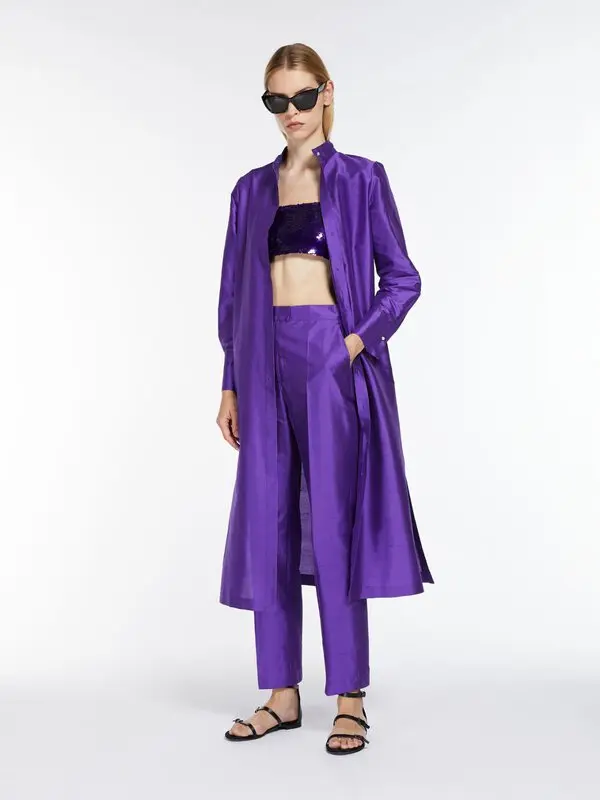 Max Mara Straight-fit Silk Shantung Trousers