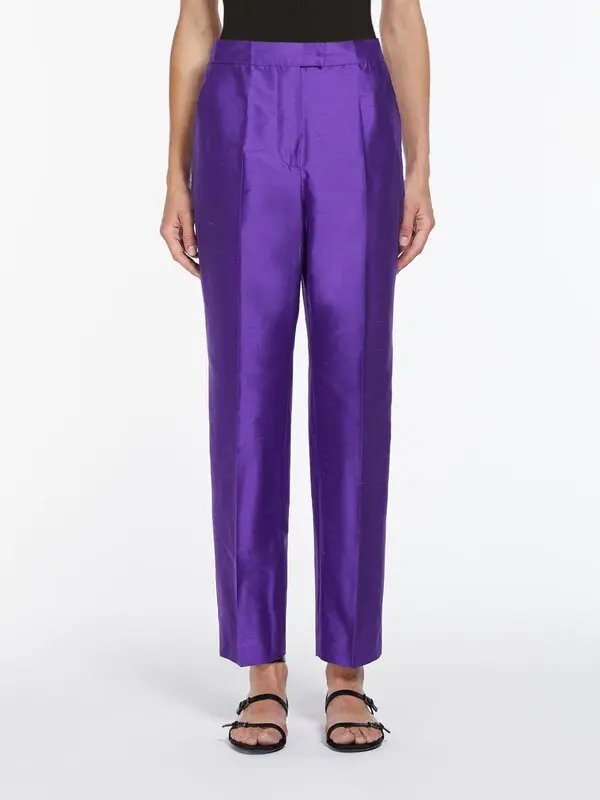 Max Mara Straight-fit Silk Shantung Trousers