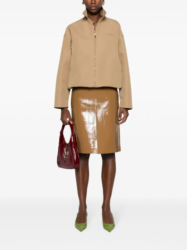 Gucci Split-hem Leather Skirt