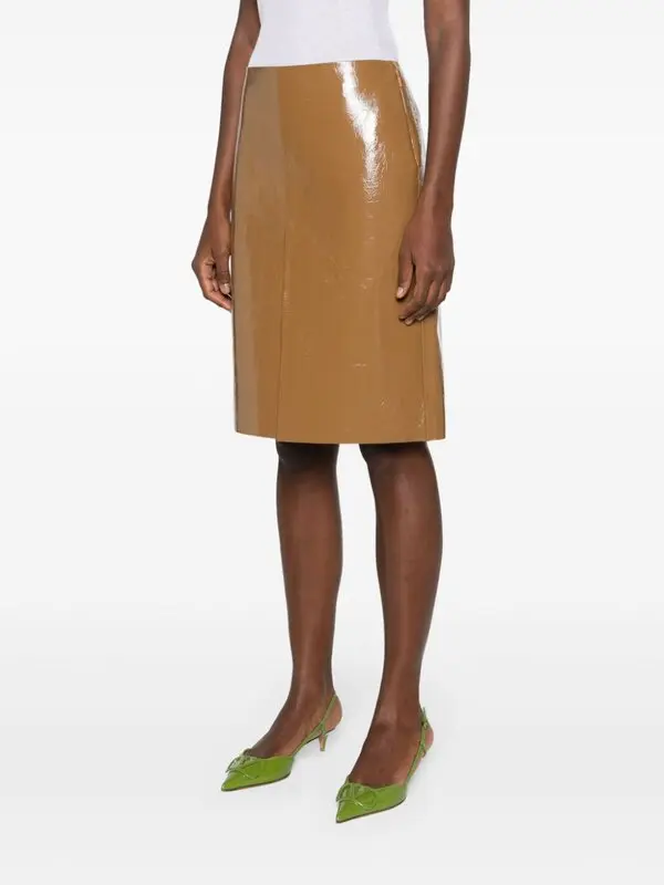 Gucci Split-hem Leather Skirt
