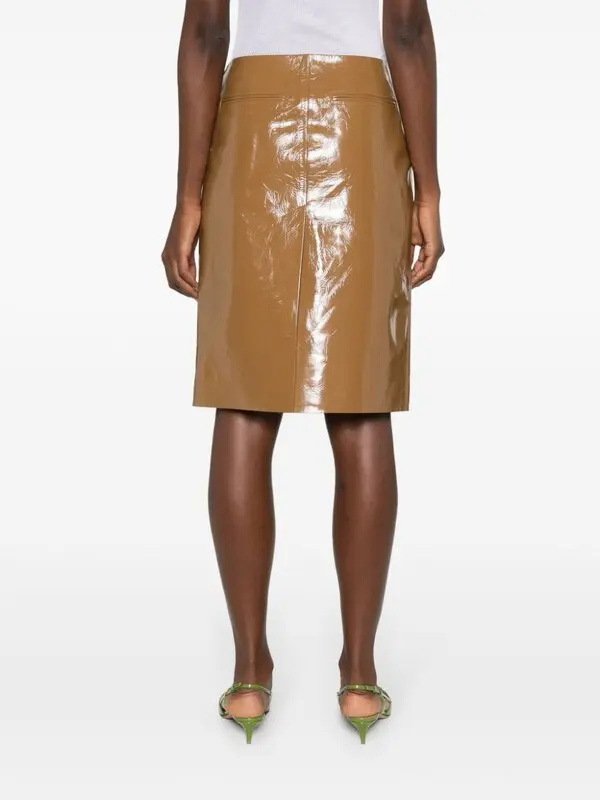 Gucci Split-hem Leather Skirt