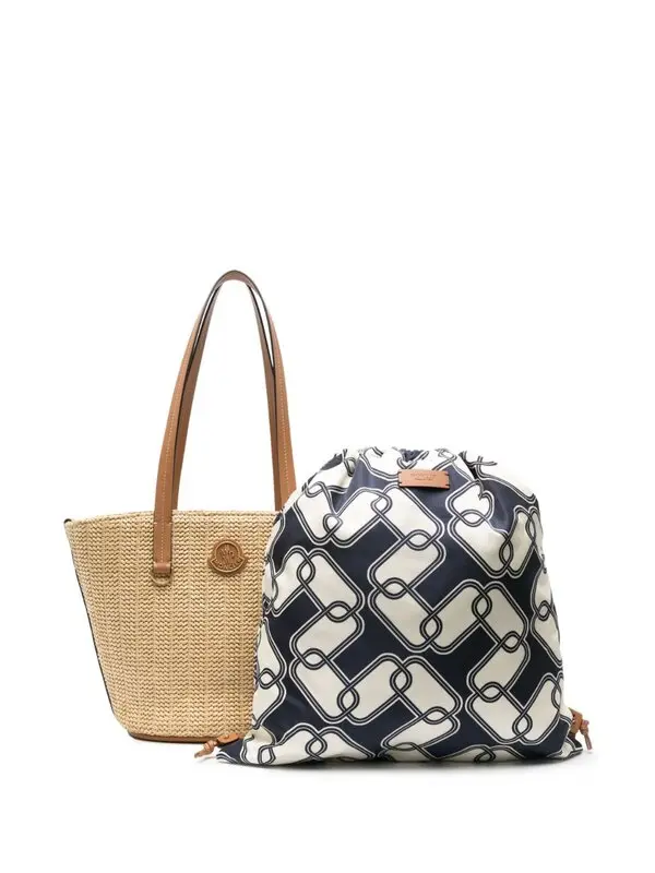 Moncler Small Hubba Raffia Tote Bag
