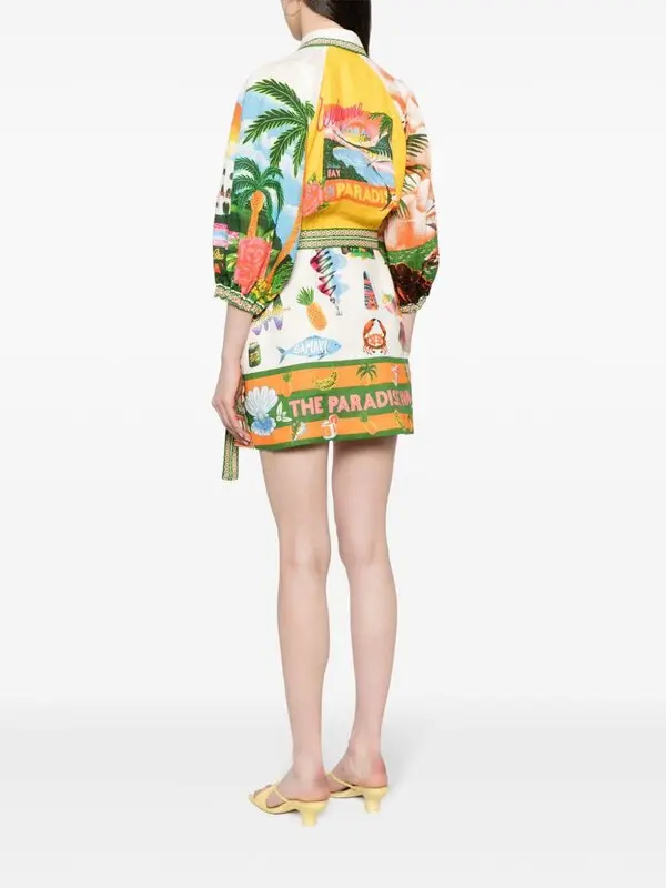 Alemais Multicolour Paradiso Mini Dress - Neutrals | Editorialist