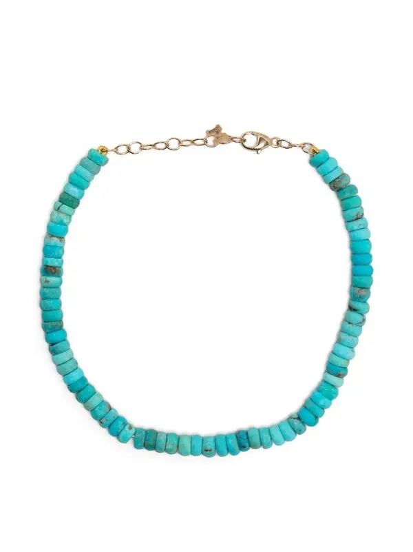 Mateo 14k Yellow Gold Turquoise Beaded Bracelet - Blue