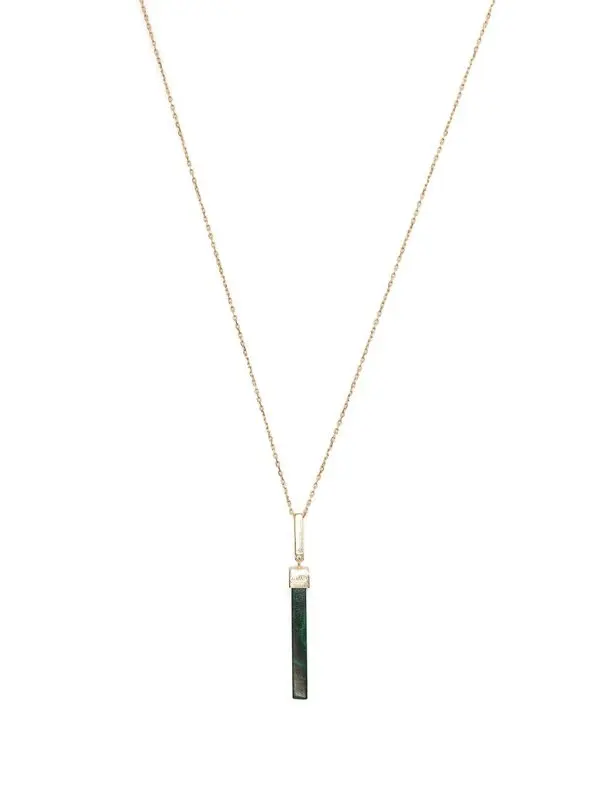 Mateo 14k Yellow Gold Onyx Bar Pendant Necklace - Green
