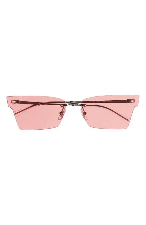 Ray-ban 64mm Rimless Butterfly Sunglasses - Pink