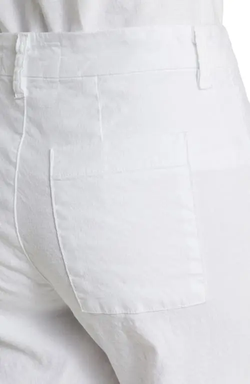 Frank & Eileen Wexford Wide Leg Cropped Pants - White Preformance Linen