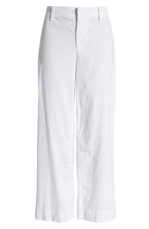 Frank & Eileen Wexford Wide Leg Cropped Pants - White Preformance Linen