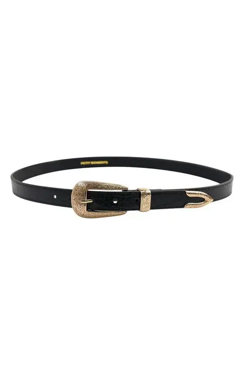 PETIT MOMENTS Phoenix Belt - Black Croc/gold