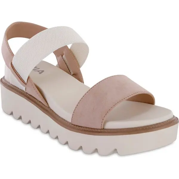 Mia Jene Platform Wedge Sandal - Blush
