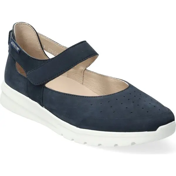 Mephisto Marsia Mary Jane Flat - Jeans Blue Bucksoft