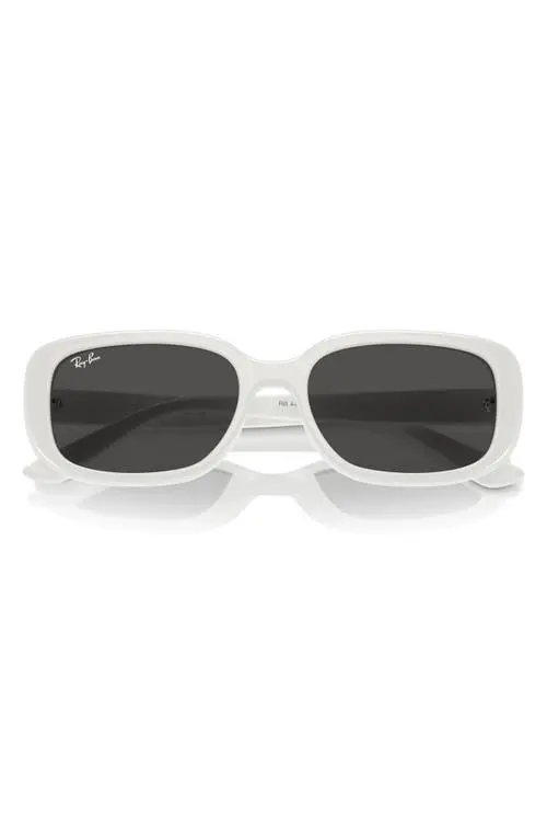 Ray-ban 56mm Pillow Rectangular Sunglasses - White