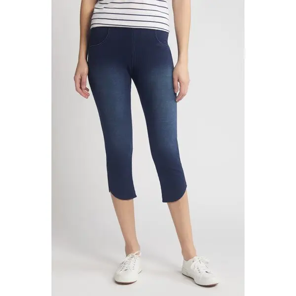 Hue Game Changing Crop Leggings - Dark Rinse